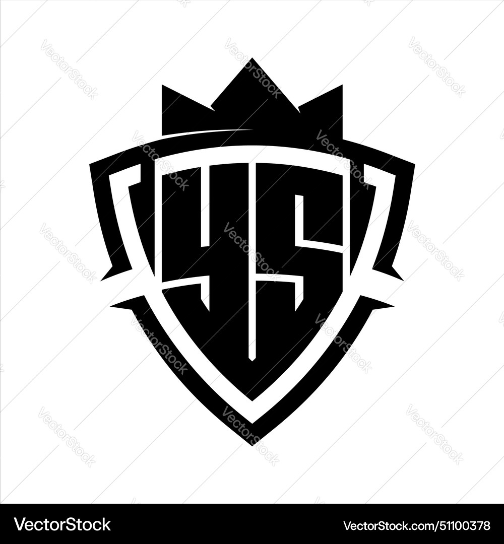 Ys letter bold monogram triangle curve shield Vector Image