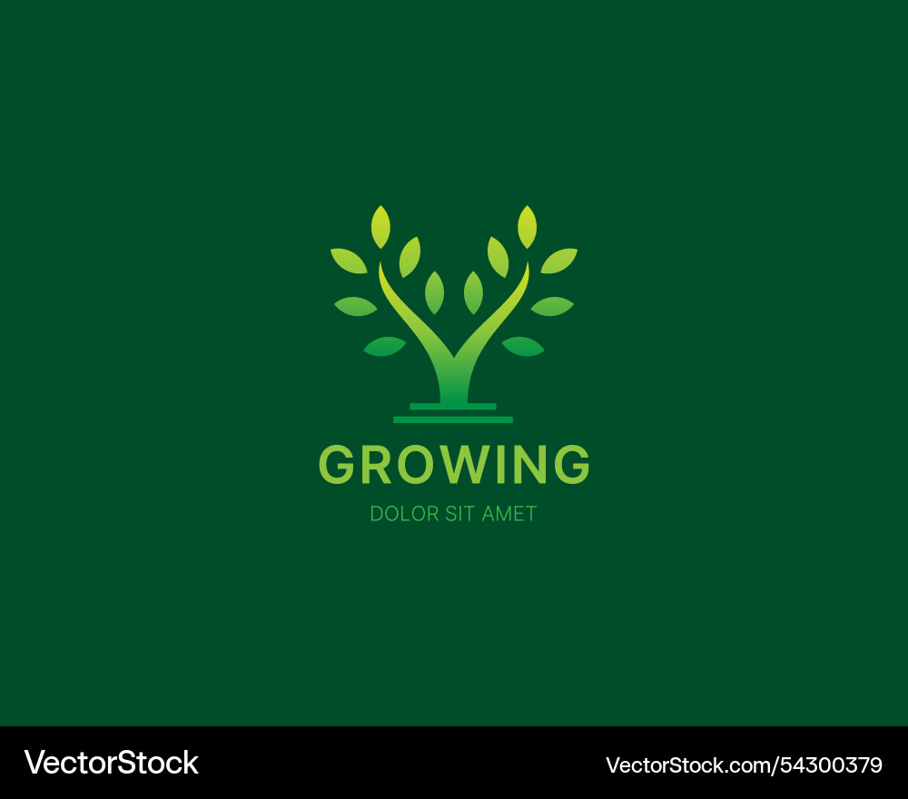 Abstract green tree growing logo Royalty Free Vector Image