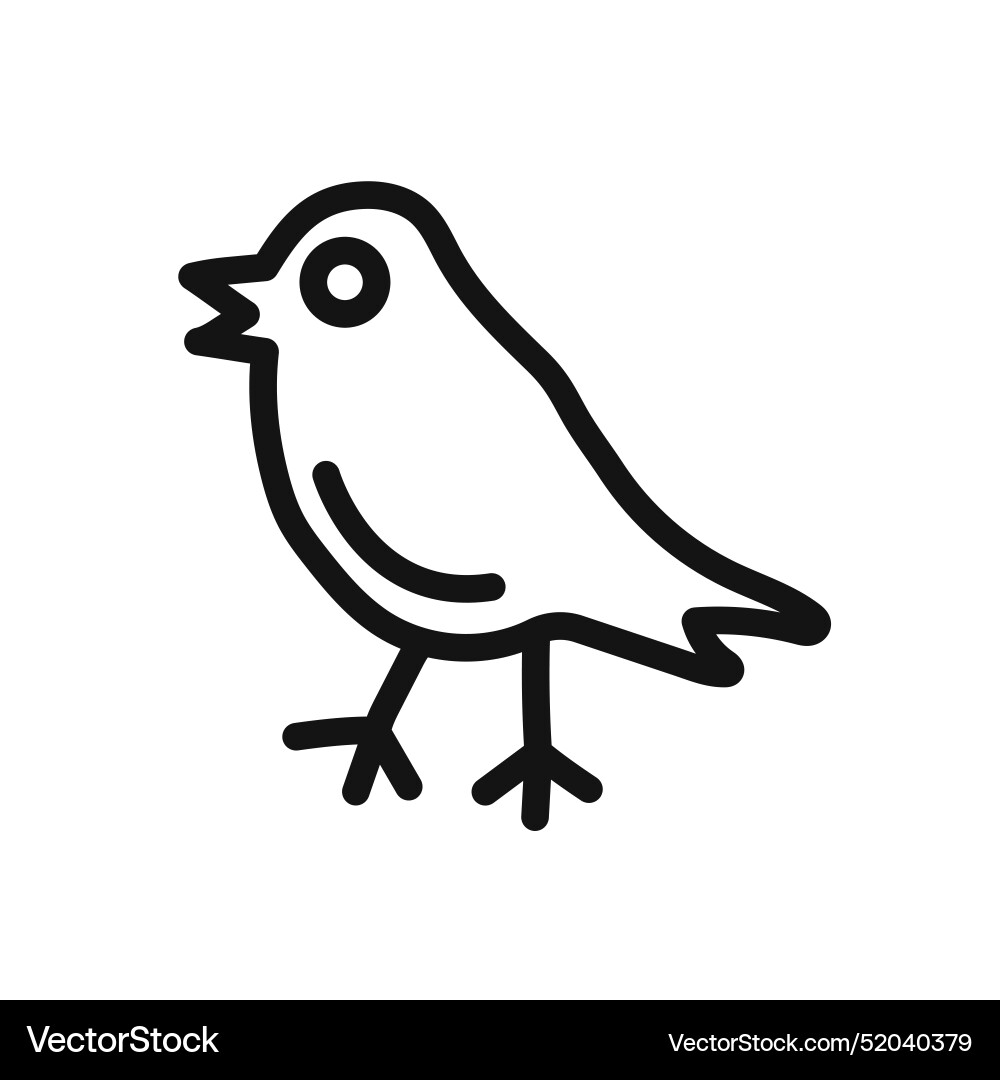 Bird icon black and white sign Royalty Free Vector Image