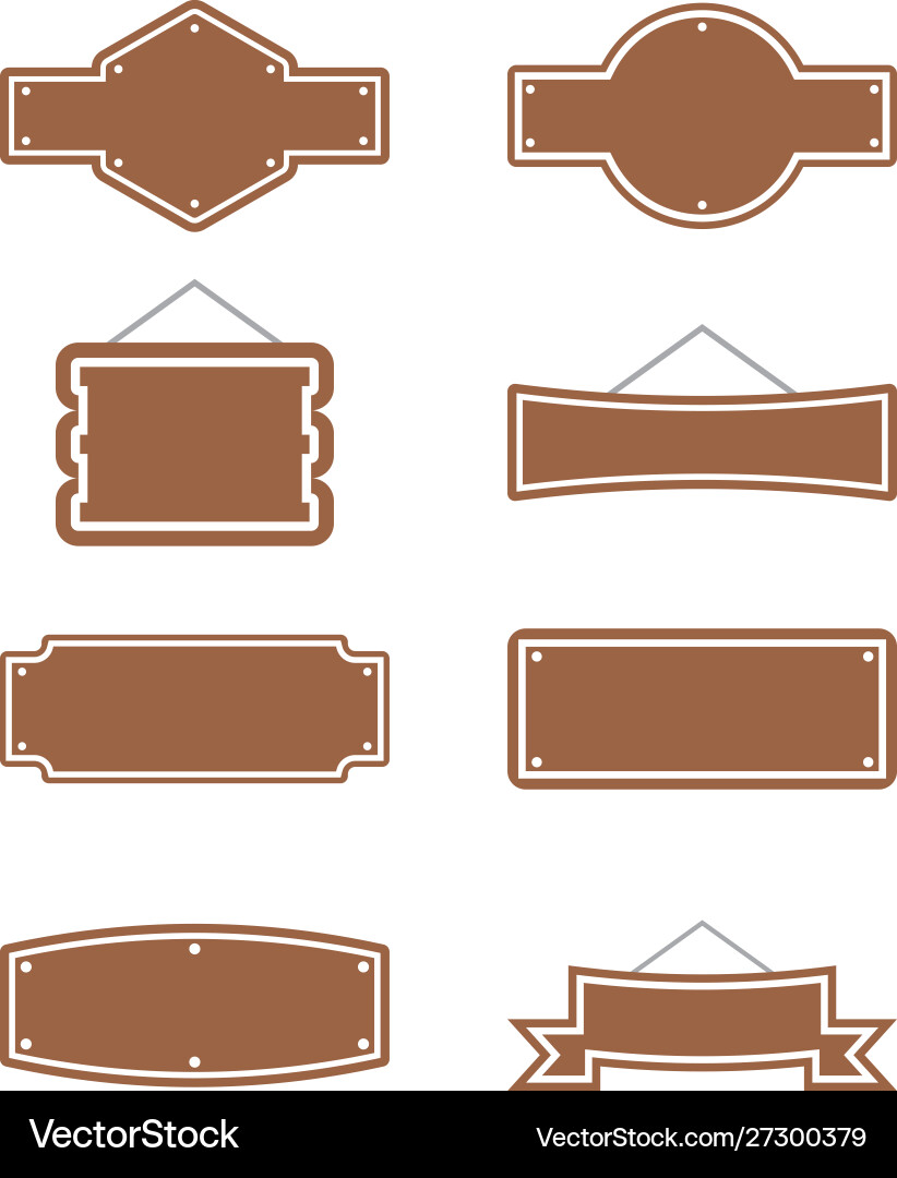 Blank western sign board graphic design template Vector Image