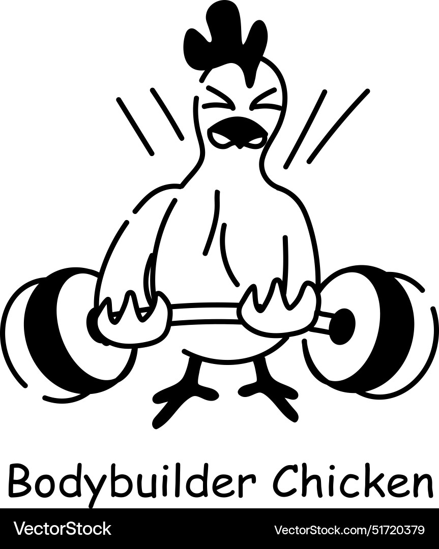 Bodybuilder chicken Royalty Free Vector Image - VectorStock