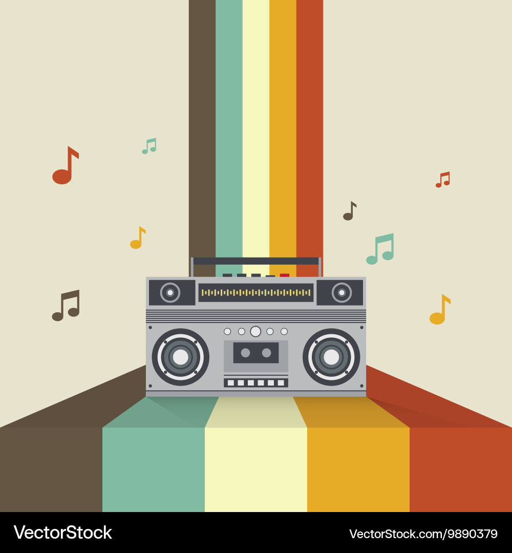 Boombox retro vintage style Royalty Free Vector Image