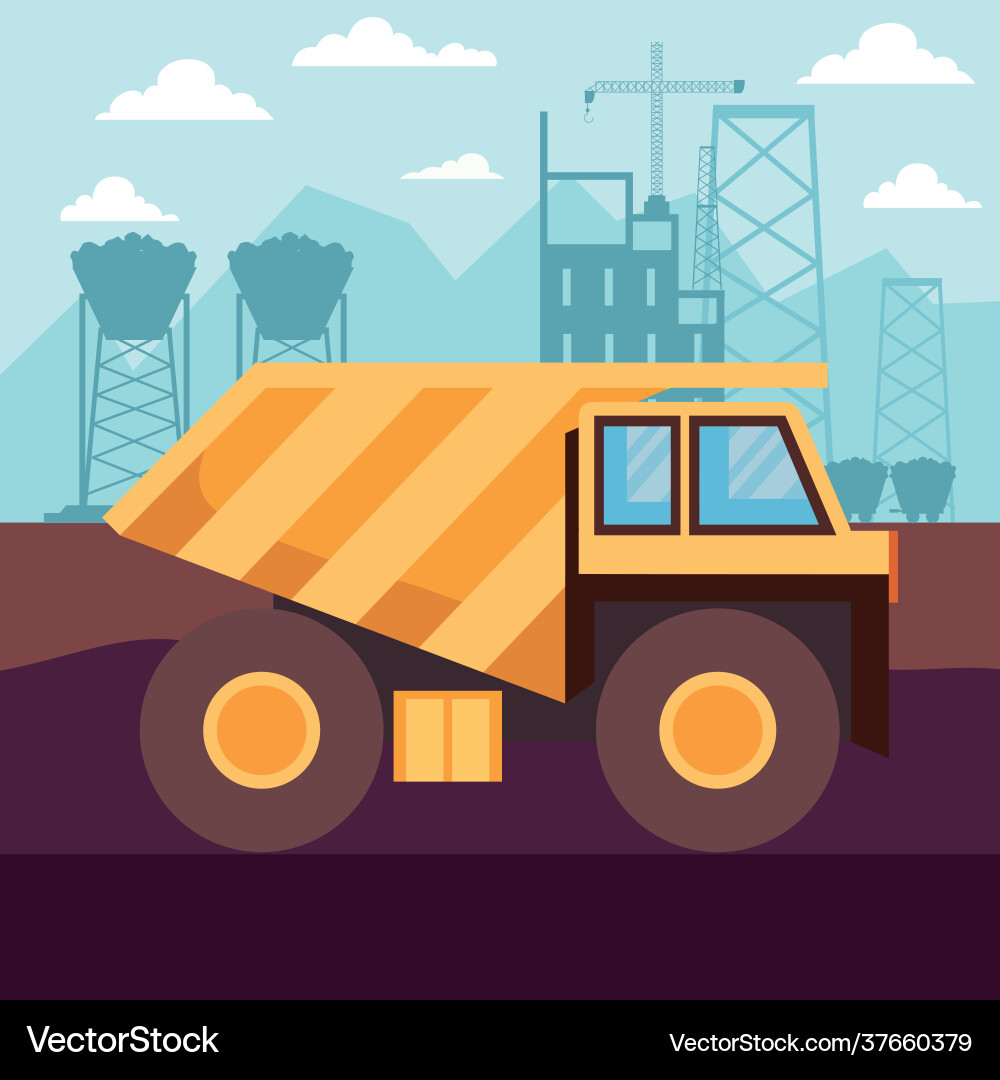 Dump in mine Royalty Free Vector Image - VectorStock