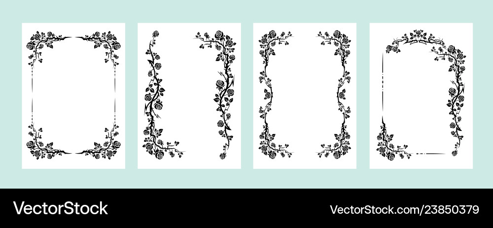 Elegant Floral Rose Frames Royalty Free Vector Image