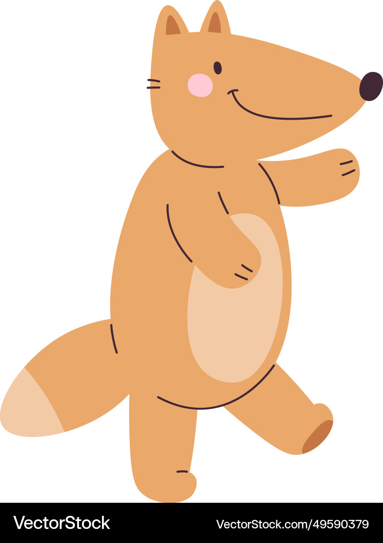 Fox walking animal Royalty Free Vector Image - VectorStock