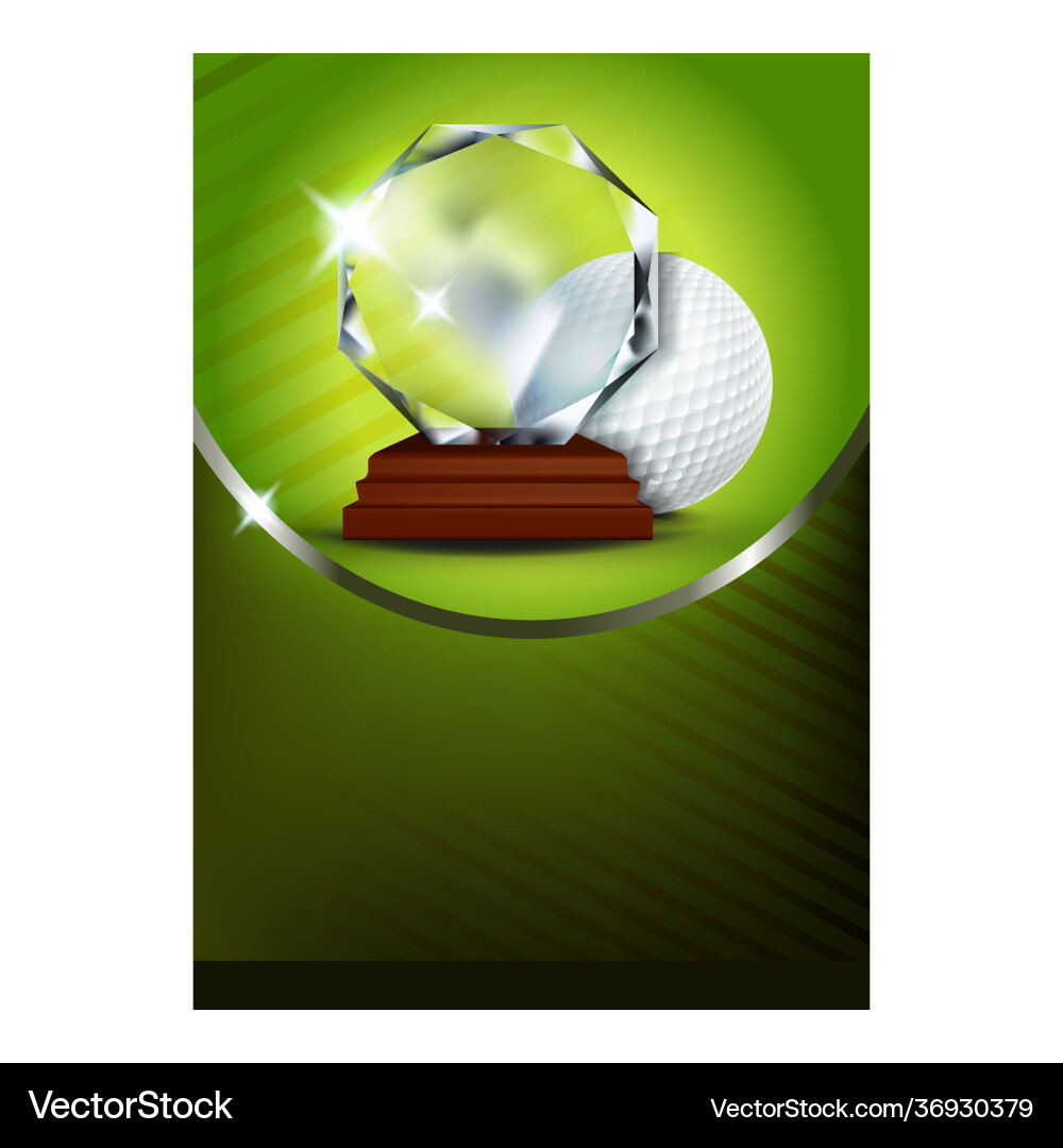Golf trophy for best score golfer poster Vector Image