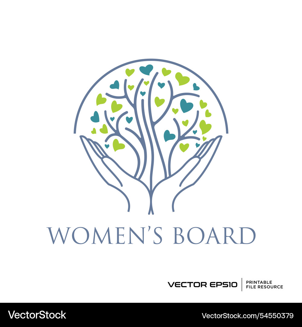 Hand and tree logo Royalty Free Vector Image - VectorStock