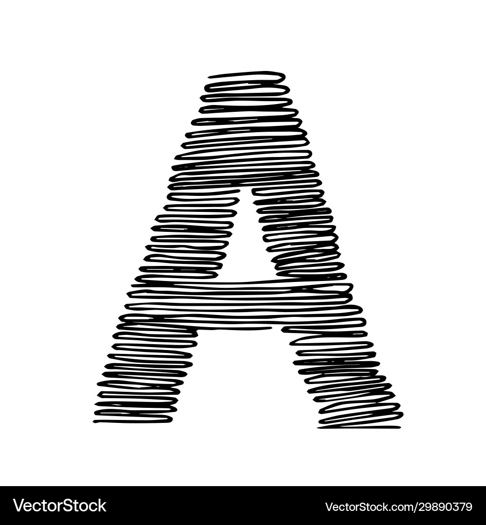 Hand drawn letter a sketched Royalty Free Vector Image