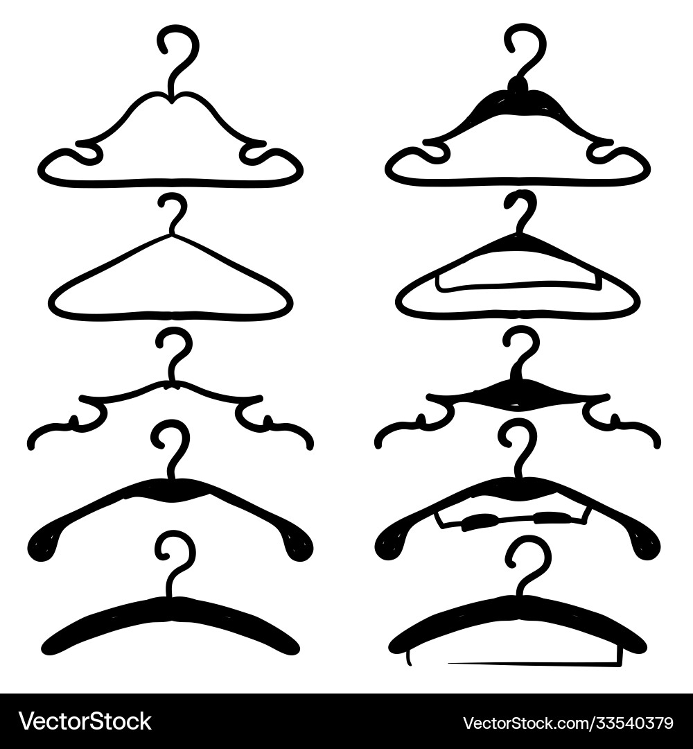 Hand drawn suit hanger icon doodle Royalty Free Vector Image