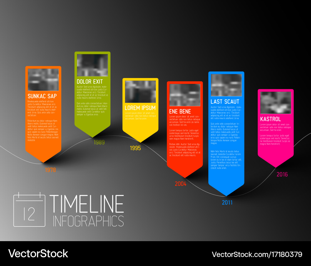 Infographic typography timeline report template Vector Image