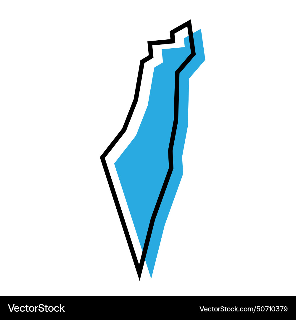 Israel simplified map Royalty Free Vector Image