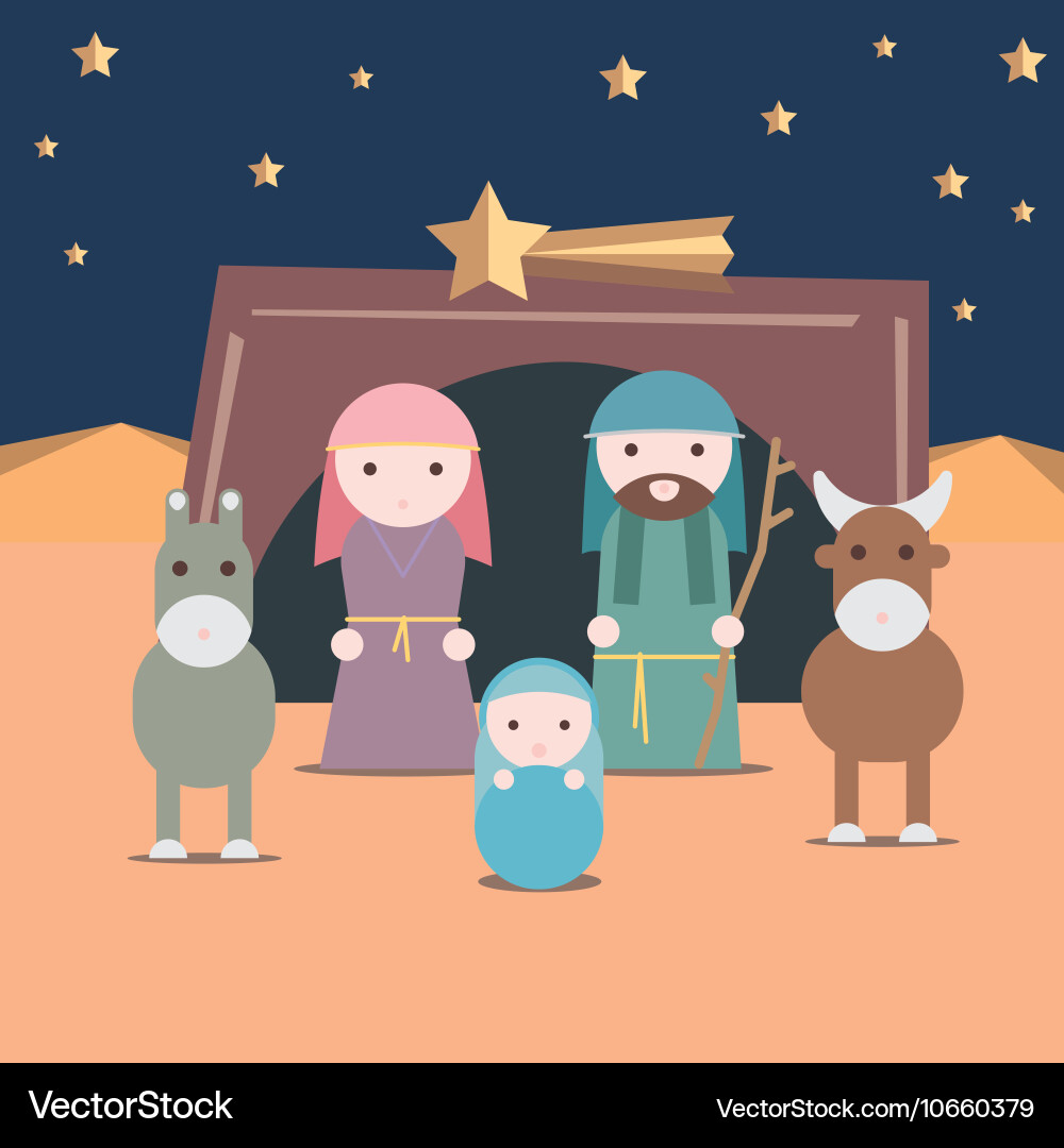 Nativity scene Royalty Free Vector Image - VectorStock