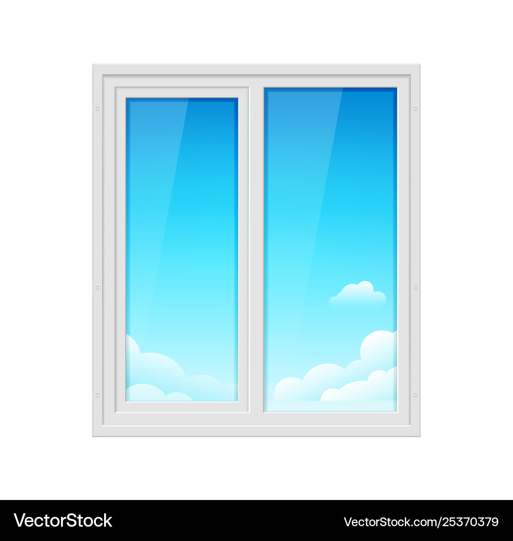 Plastic window frame in house glass Royalty Free Vector