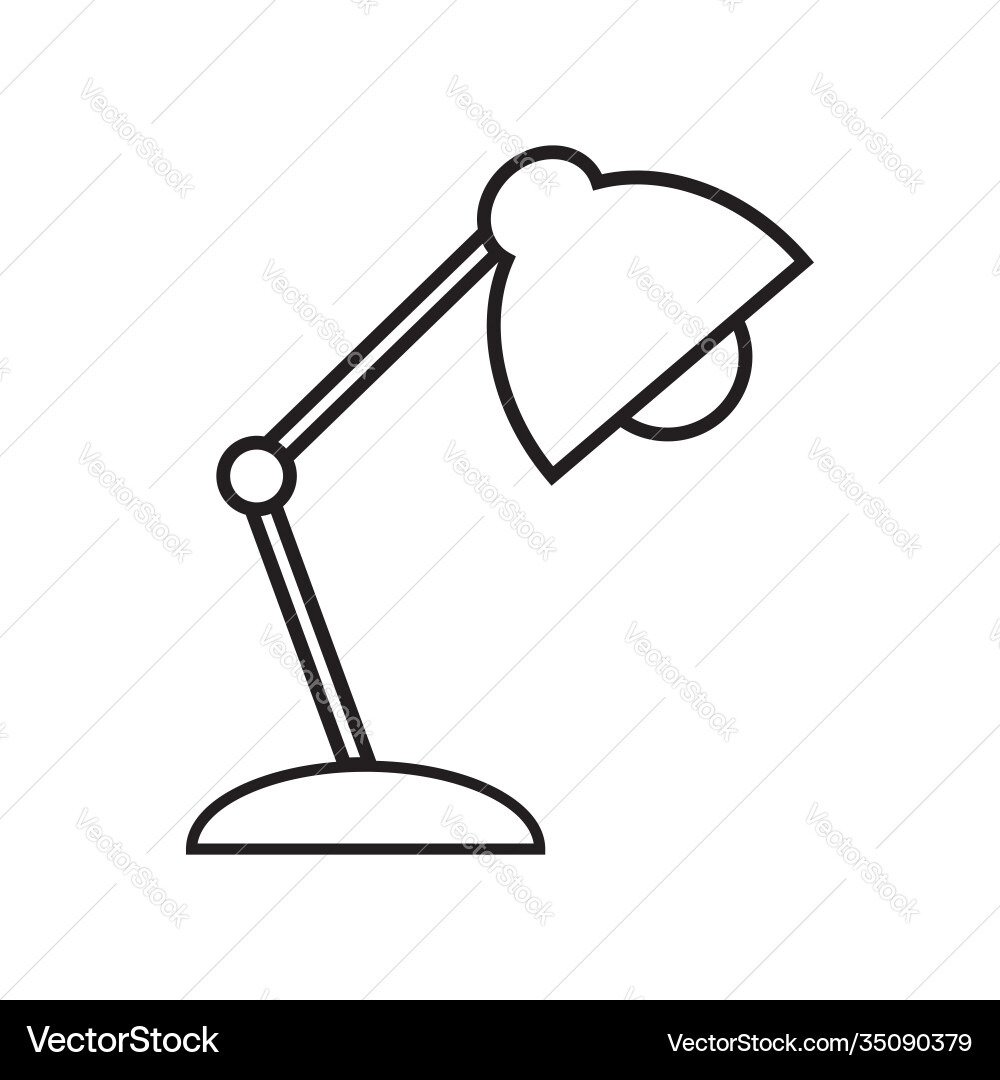 Single Line Reading Lamp Icon Royalty Free Vector Image