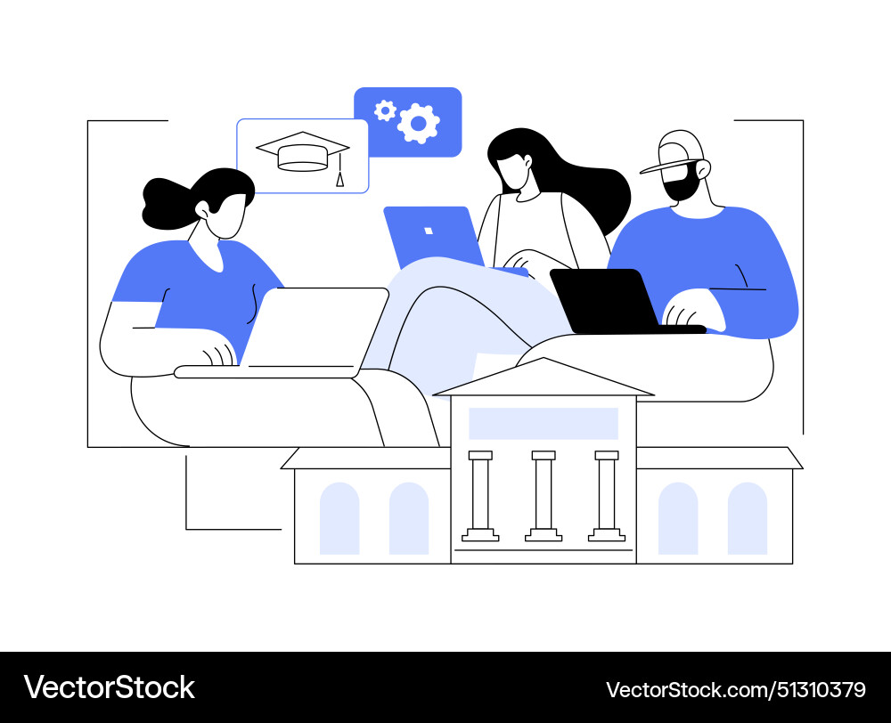 Studying isolated cartoon Royalty Free Vector Image