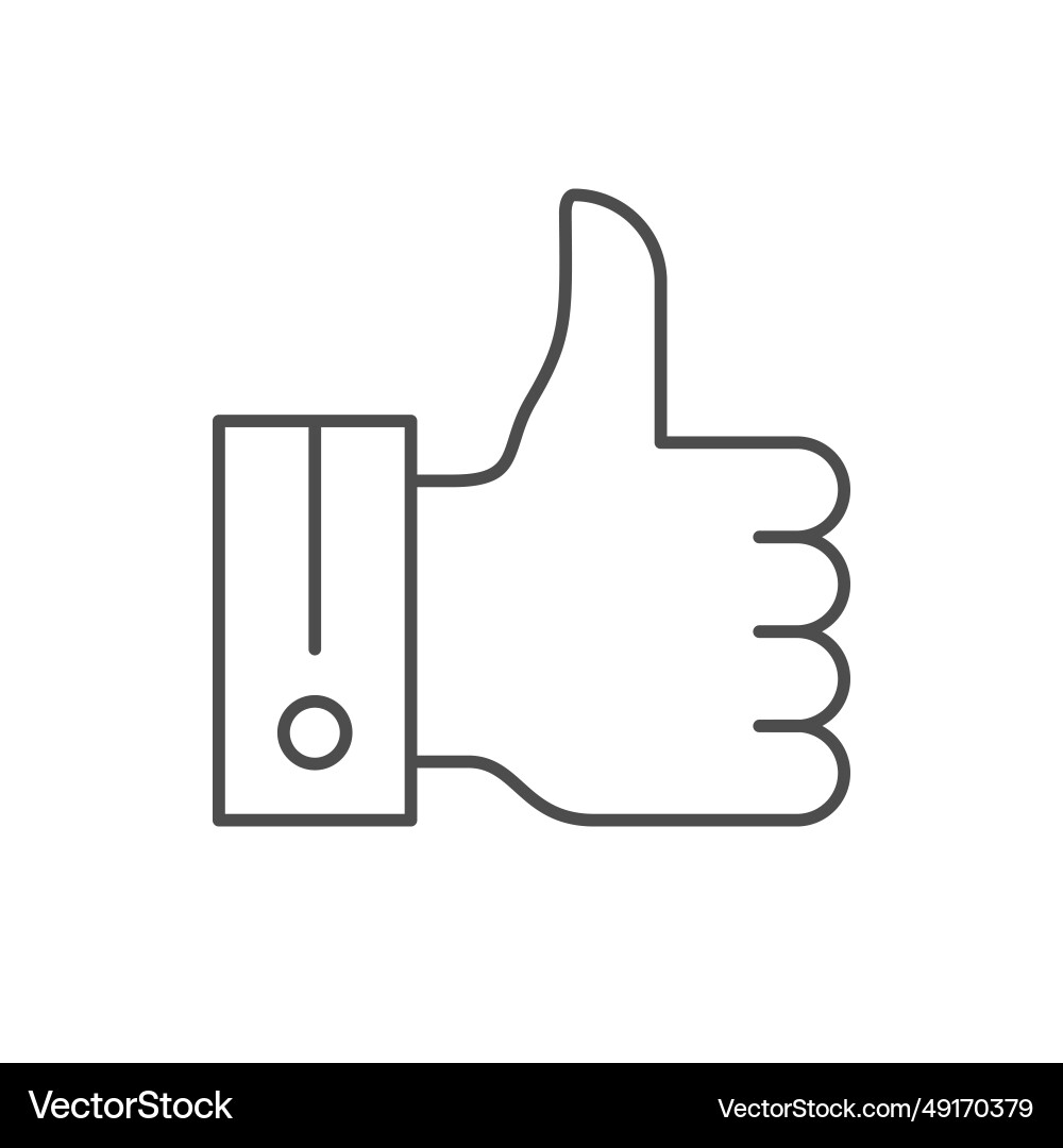 Thumb up line outline icon Royalty Free Vector Image