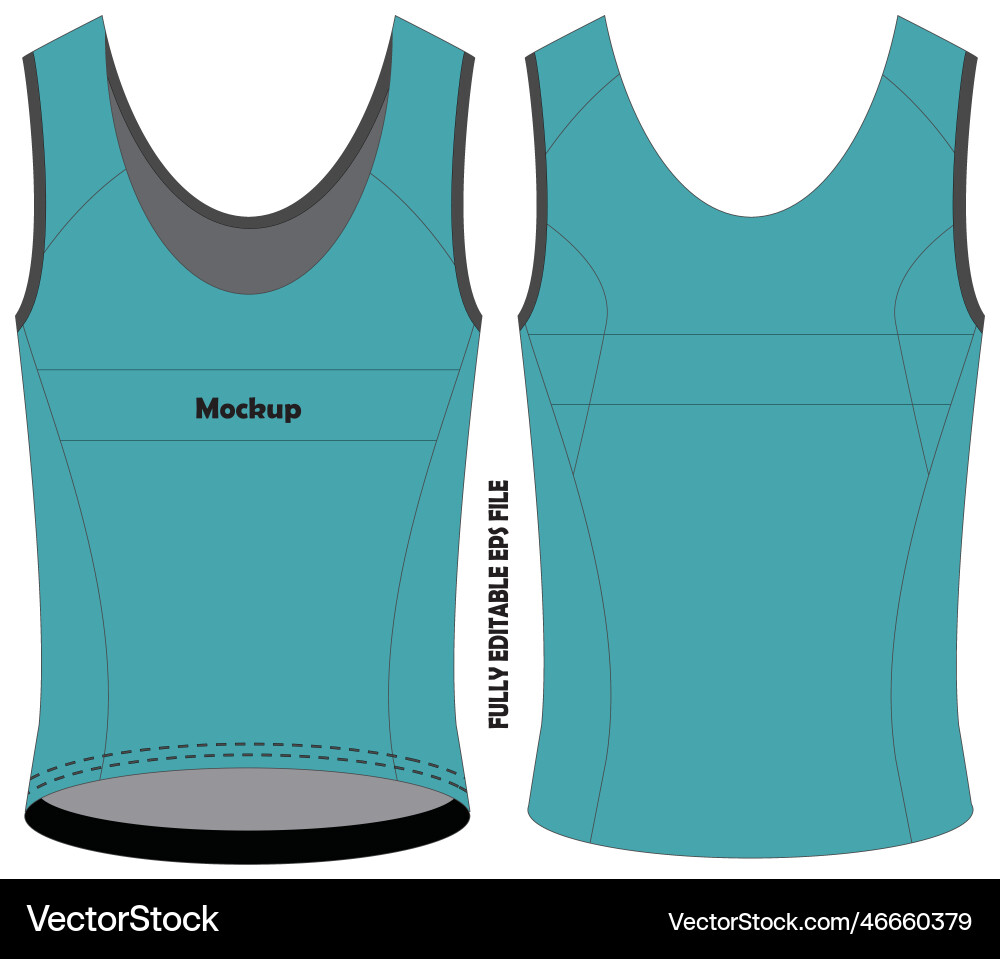 Triathlon running vest mockup Royalty Free Vector Image