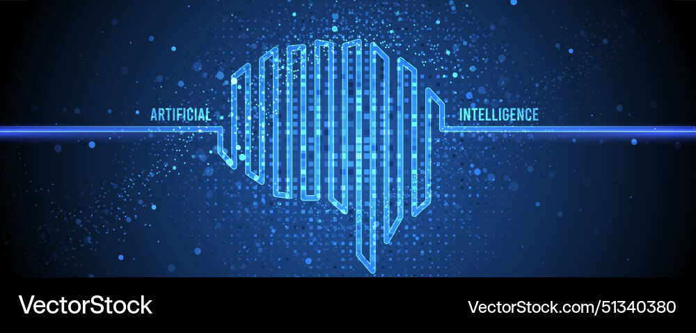 Abstract artificial intelligence cloud computing Vector Image