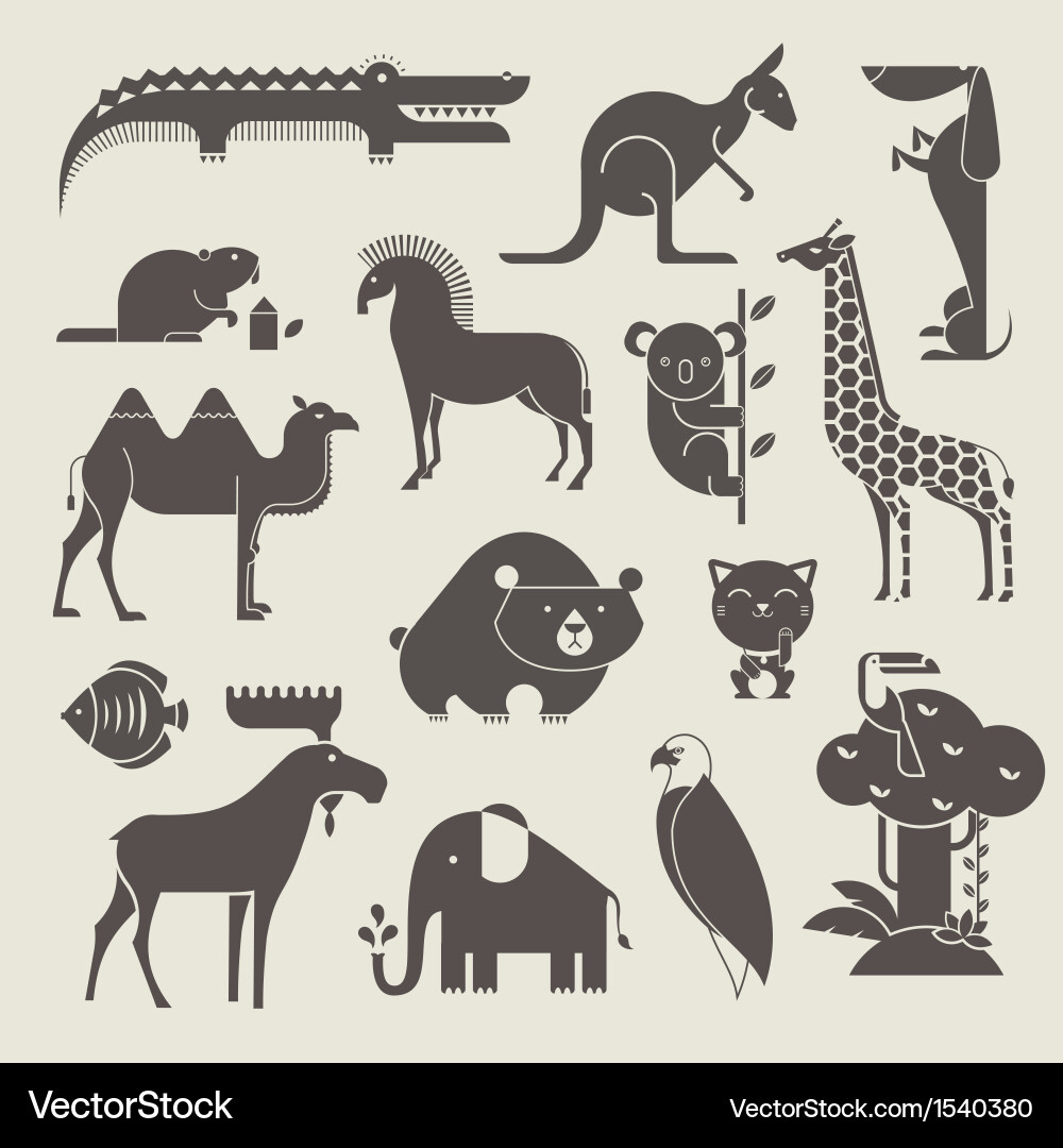 Animal Icon Set Royalty Free Vector Image - VectorStock