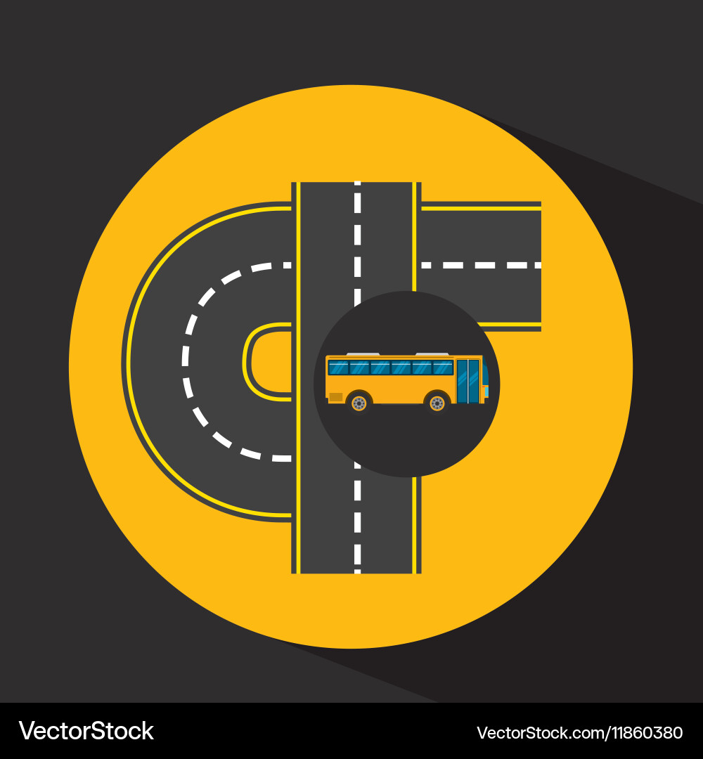 Connectible road bus transport public Royalty Free Vector