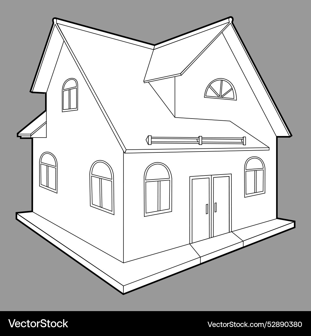 Cottage house view Royalty Free Vector Image - VectorStock