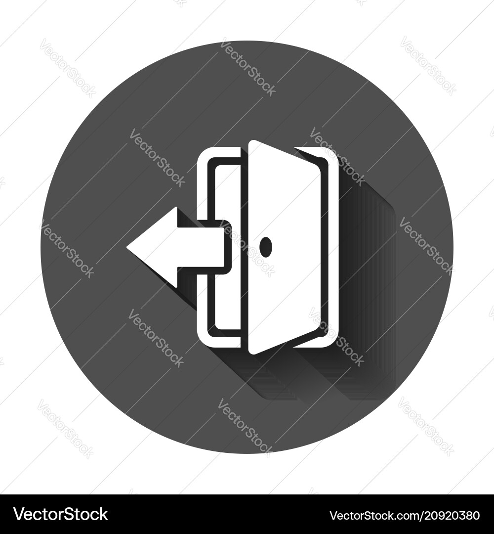 Entrance door in flat style exit doors with long Vector Image