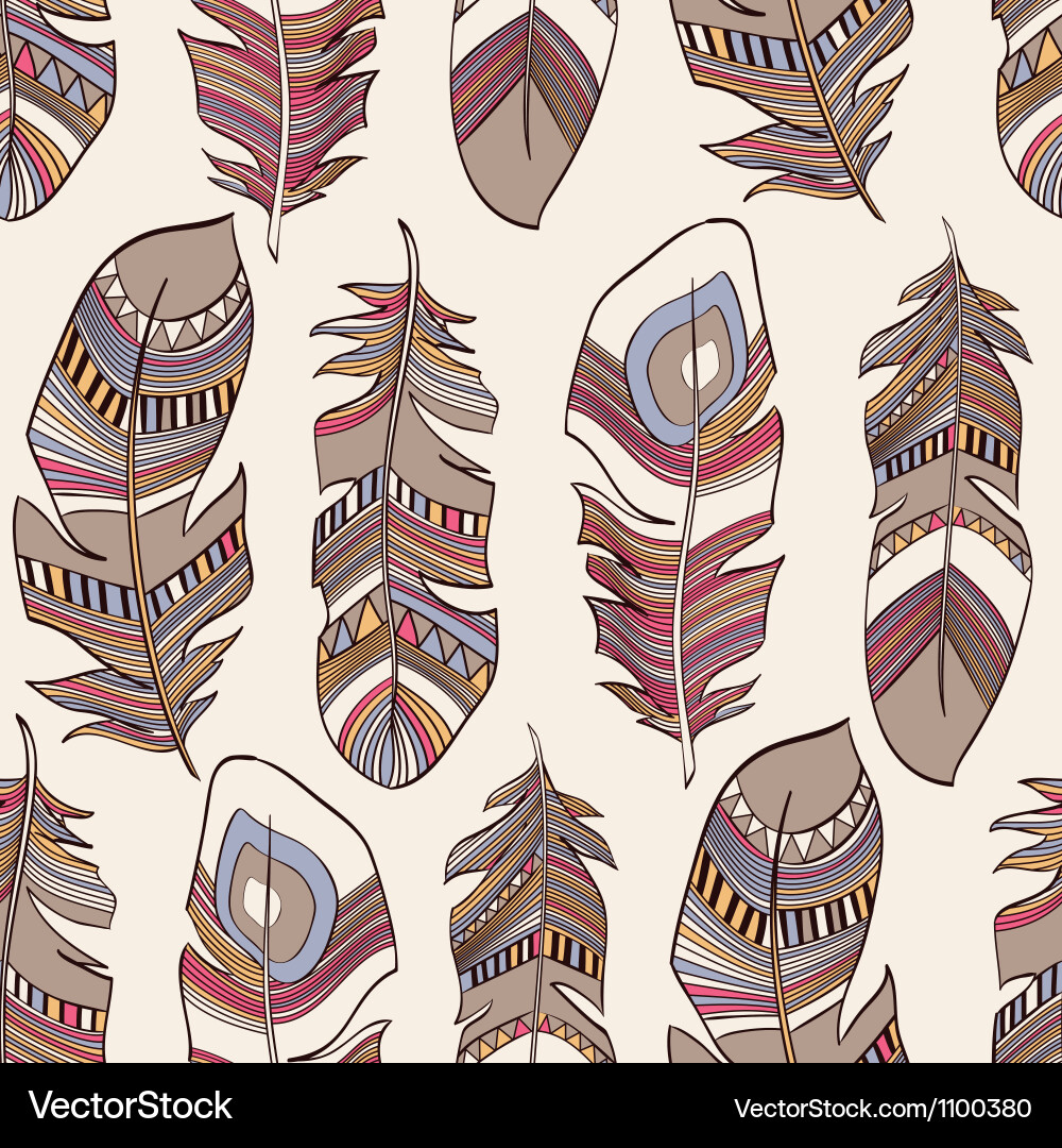Ethnic Indian Feather Pattern Royalty Free Vector Image