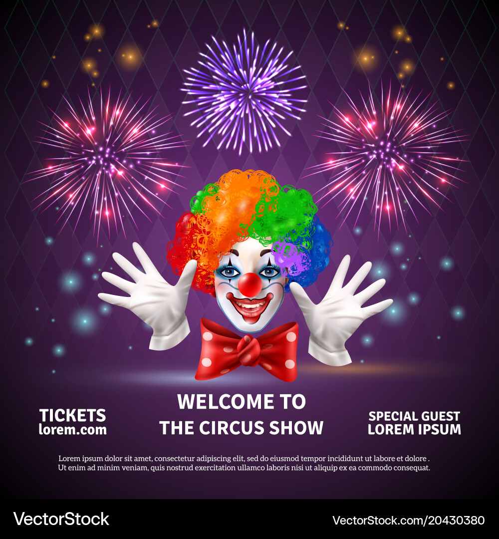 Fireworks circus show background Royalty Free Vector Image
