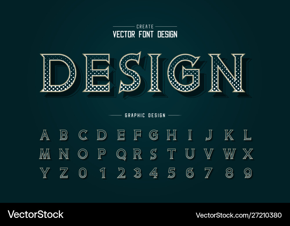 Halftone circle font and alphabet digital idea Vector Image