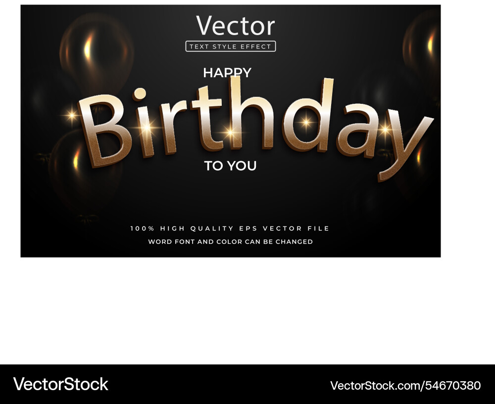Luxury happy birthday horizontal banner template Vector Image