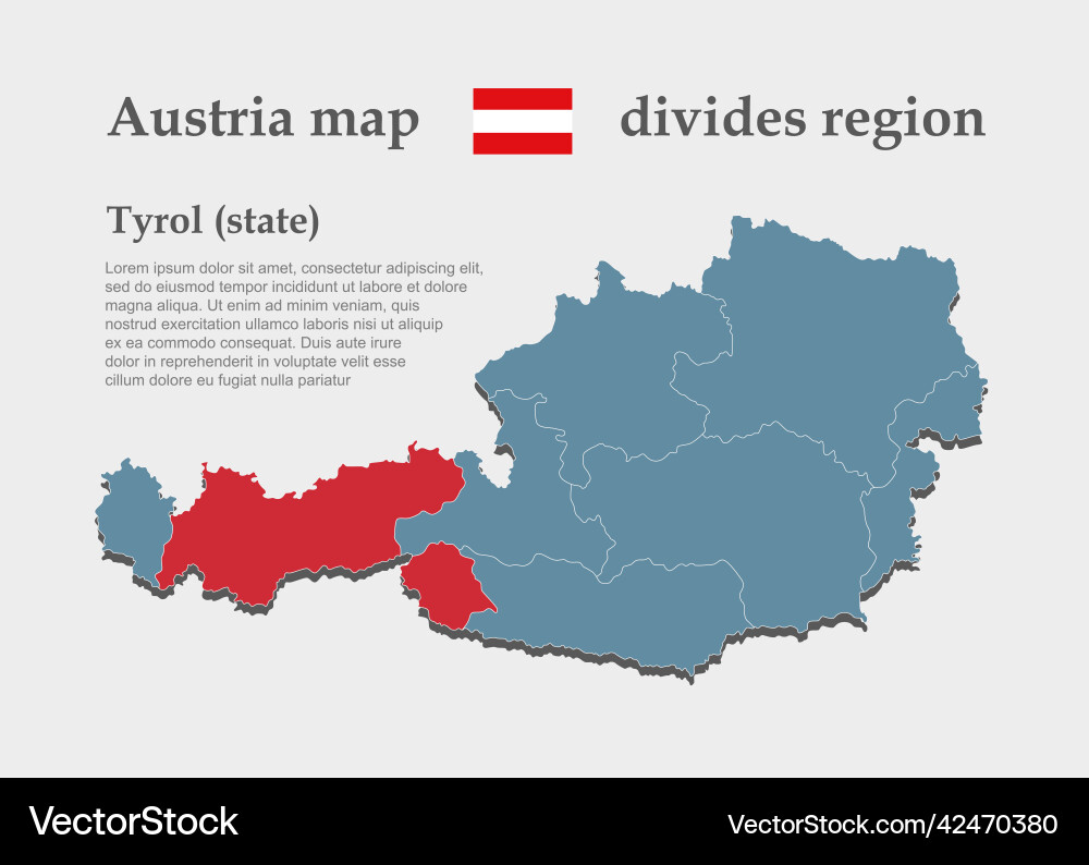 Map austria region tyrol Royalty Free Vector Image