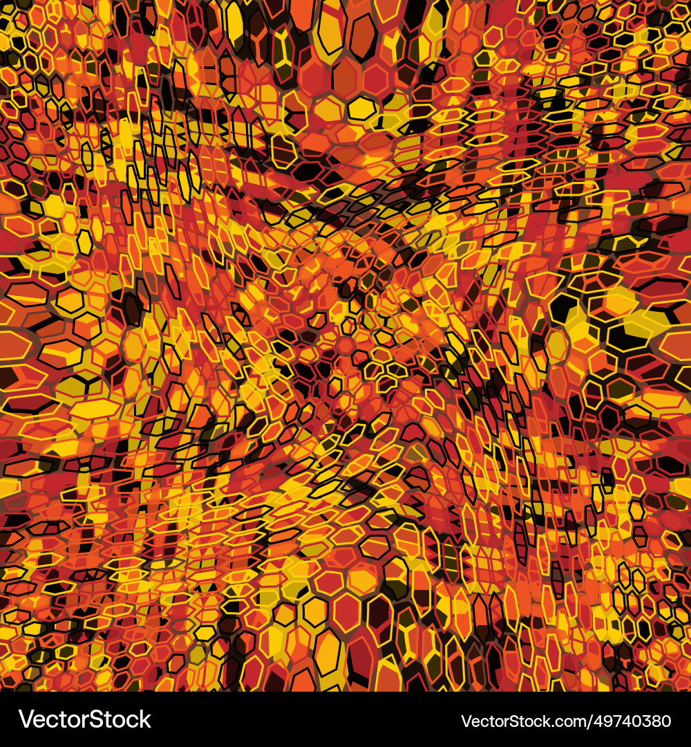 Orange Red Hexagon Snake Skin Royalty Free Vector Image