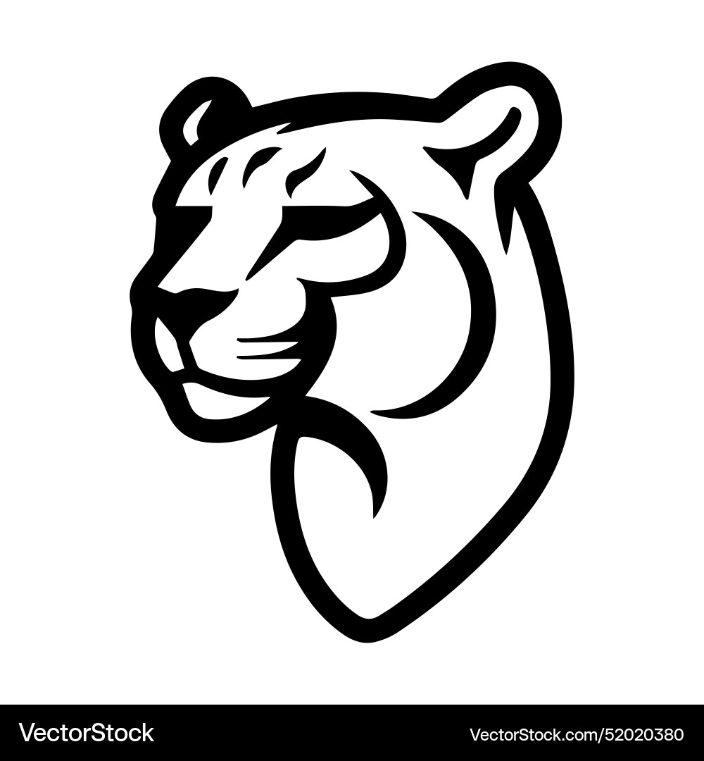 Panther icon or modern line symbol art Royalty Free Vector