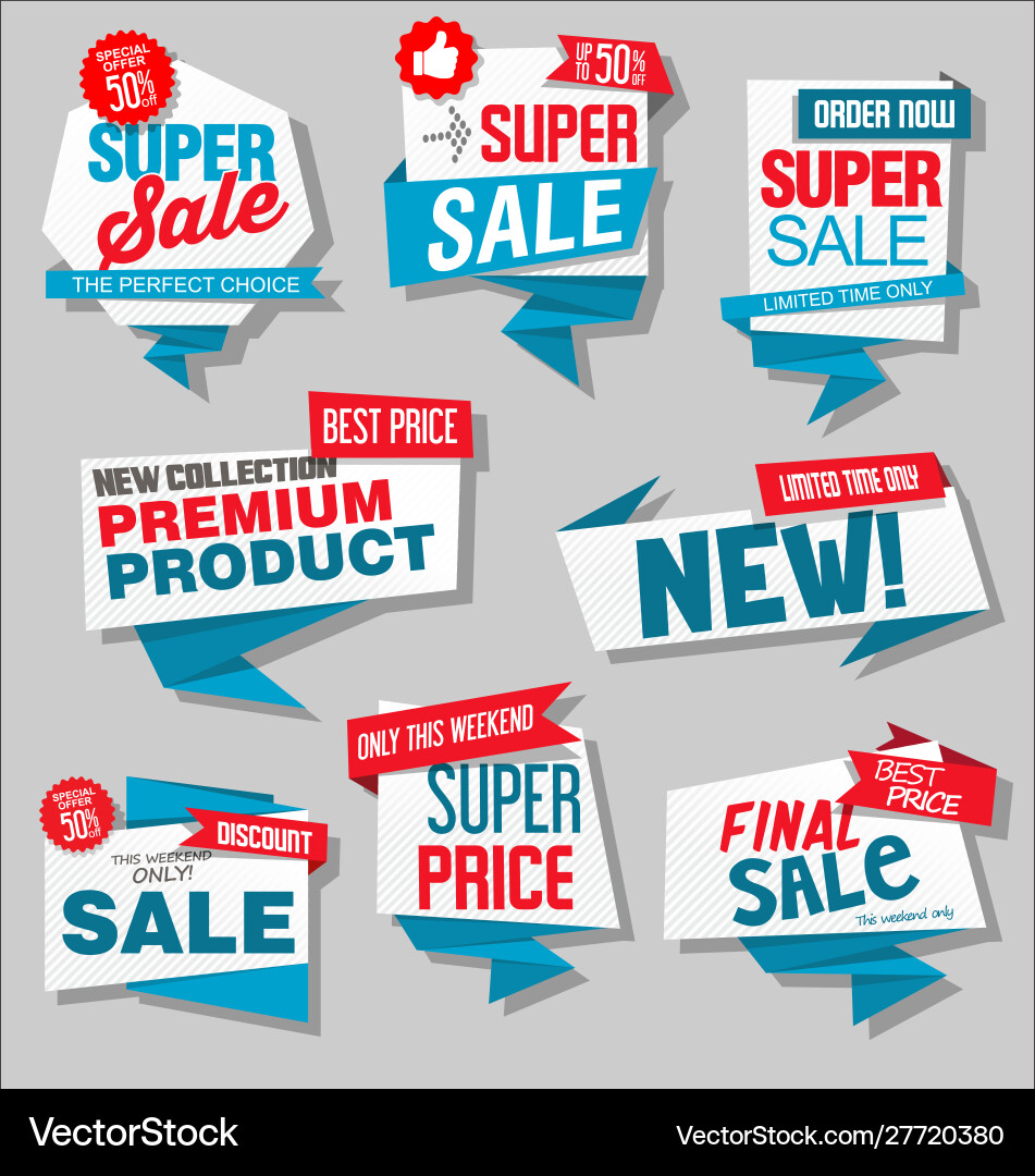 Price tag modern blue collection 02 Royalty Free Vector