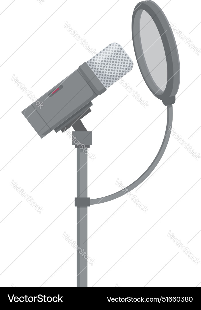 Professional condenser microphone is ready Vector Image