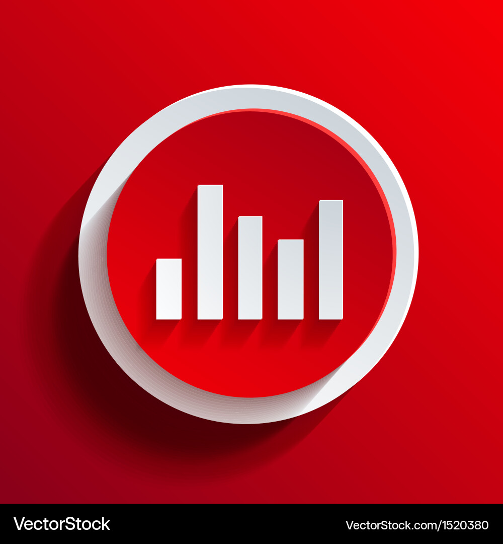 Red Circle Chart Icon Royalty Free Vector Image