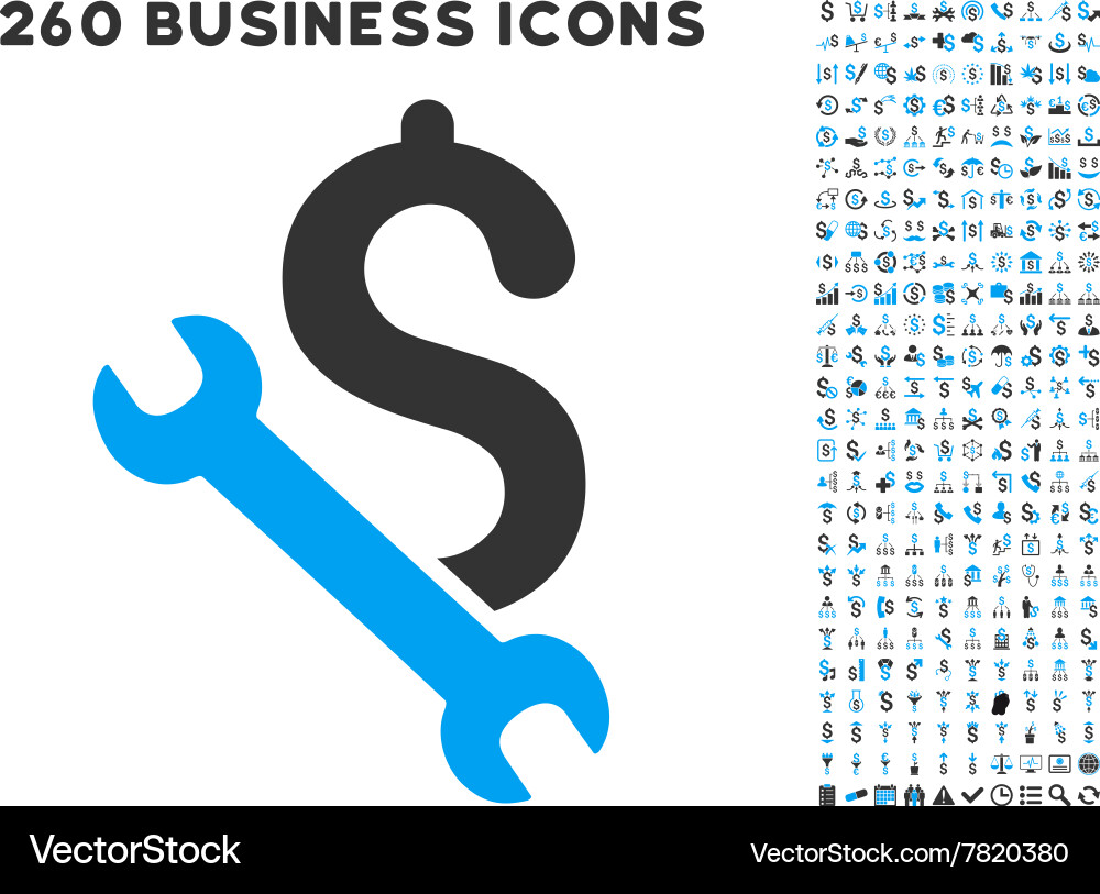 Repair business icon with flat set Royalty Free Vector Image