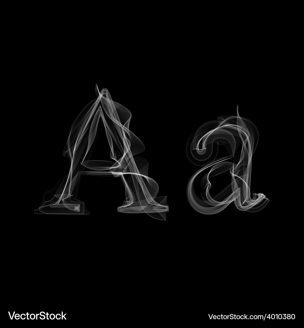 Smoke font letter Royalty Free Vector Image - VectorStock