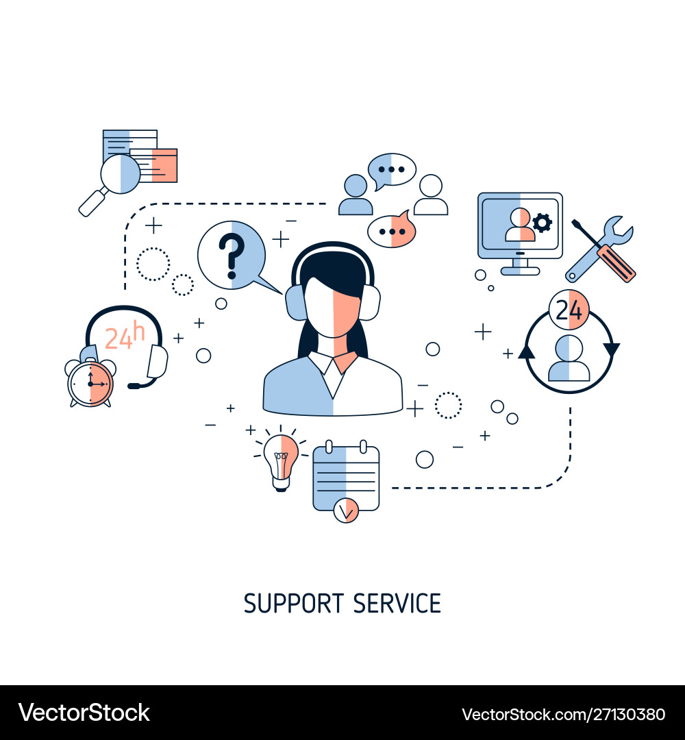 Support service concept Royalty Free Vector Image