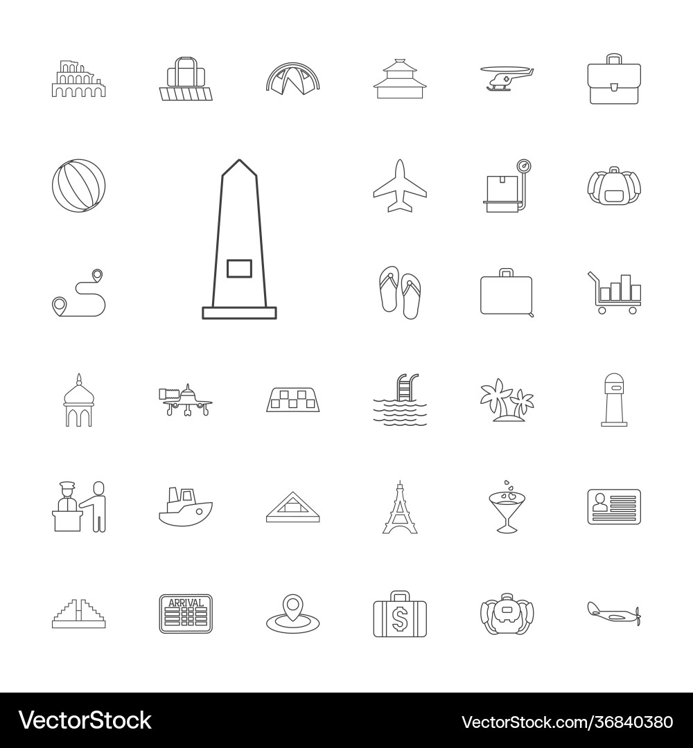 Tourism icons Royalty Free Vector Image - VectorStock