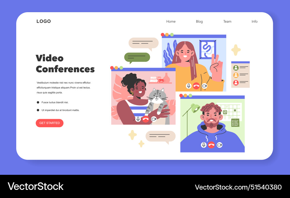 Video conferences colleagues connect Royalty Free Vector
