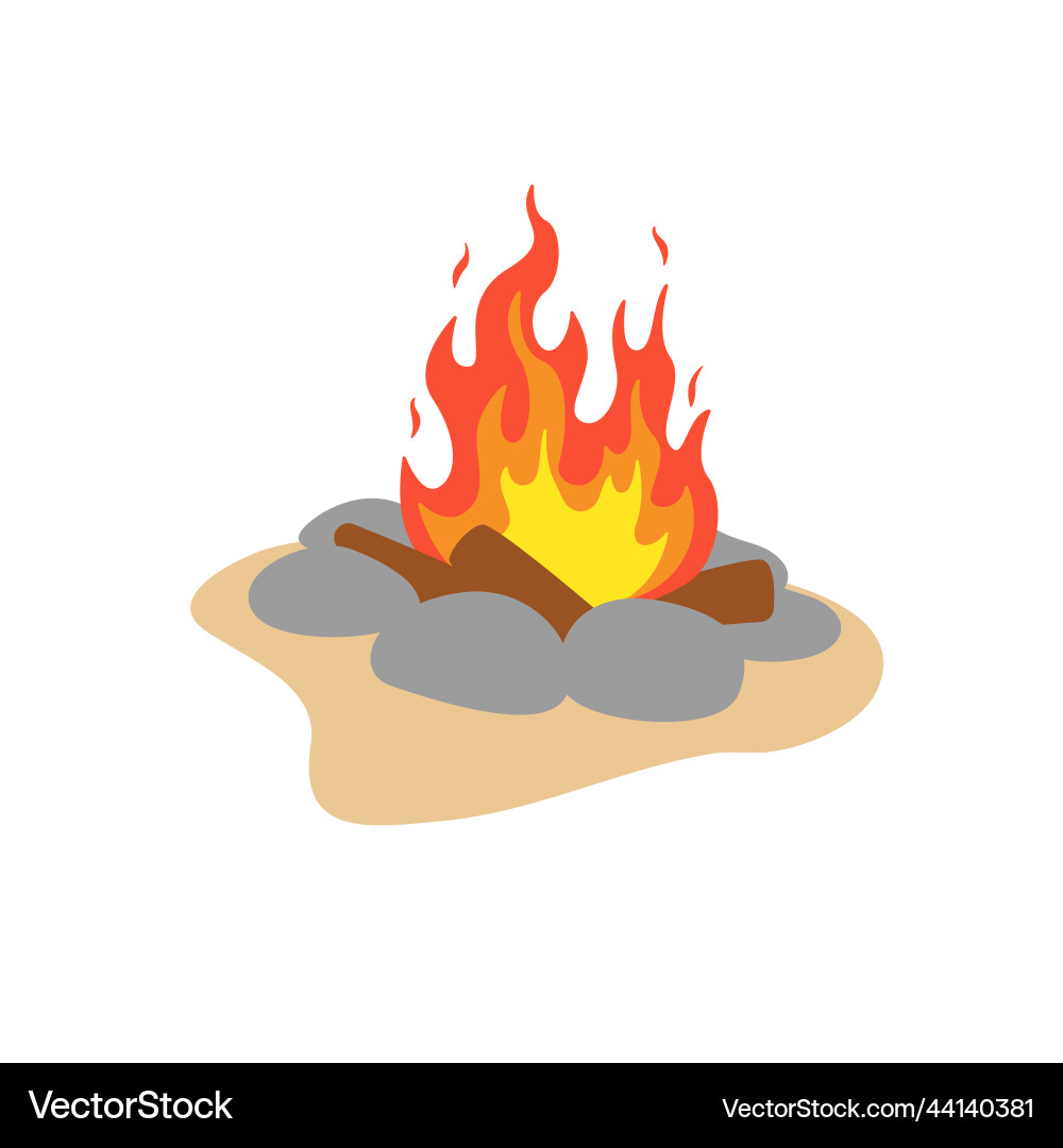 Bonfire setting up a campfire to socialize Vector Image