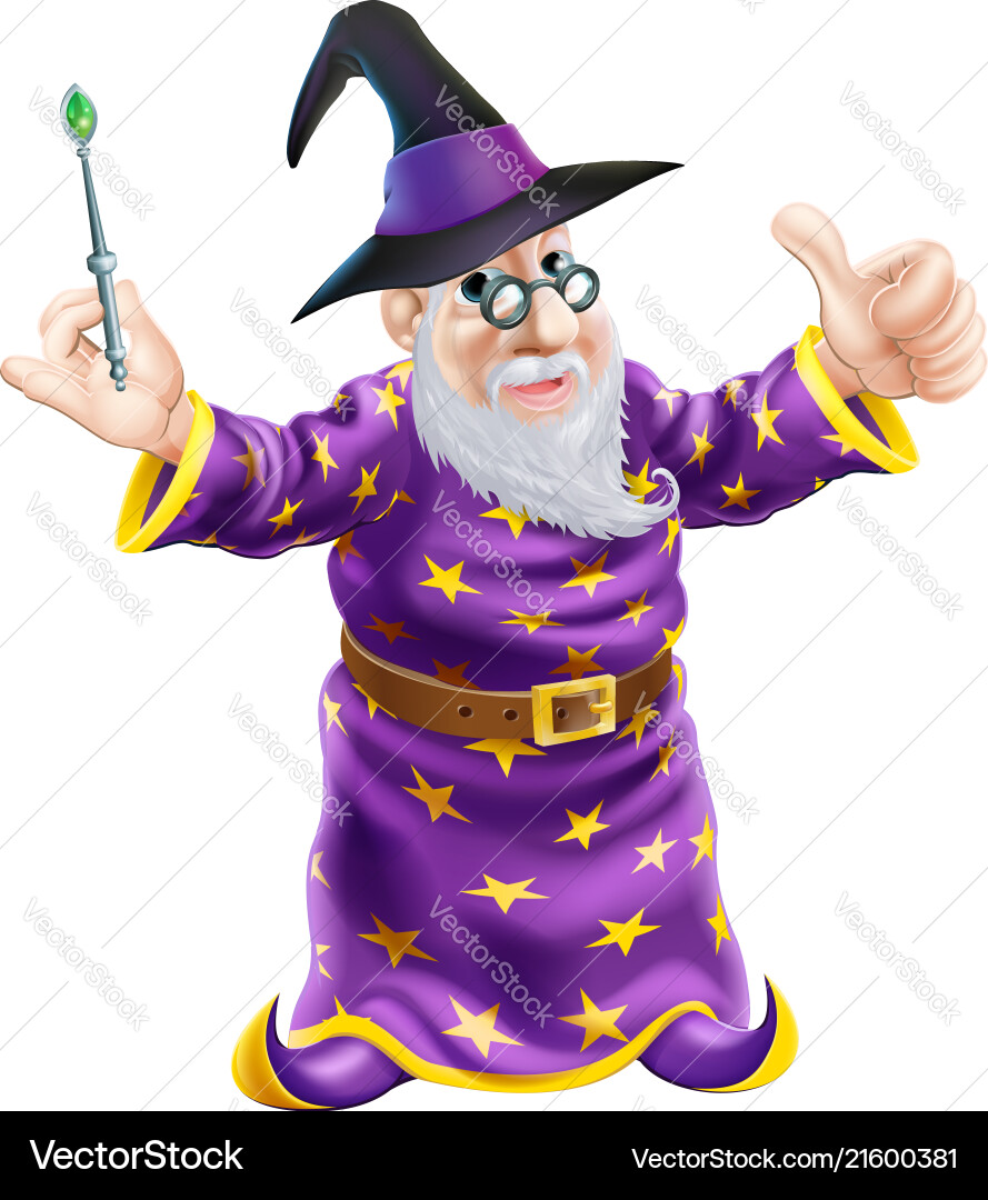 Cartoon wizard Royalty Free Vector Image - VectorStock