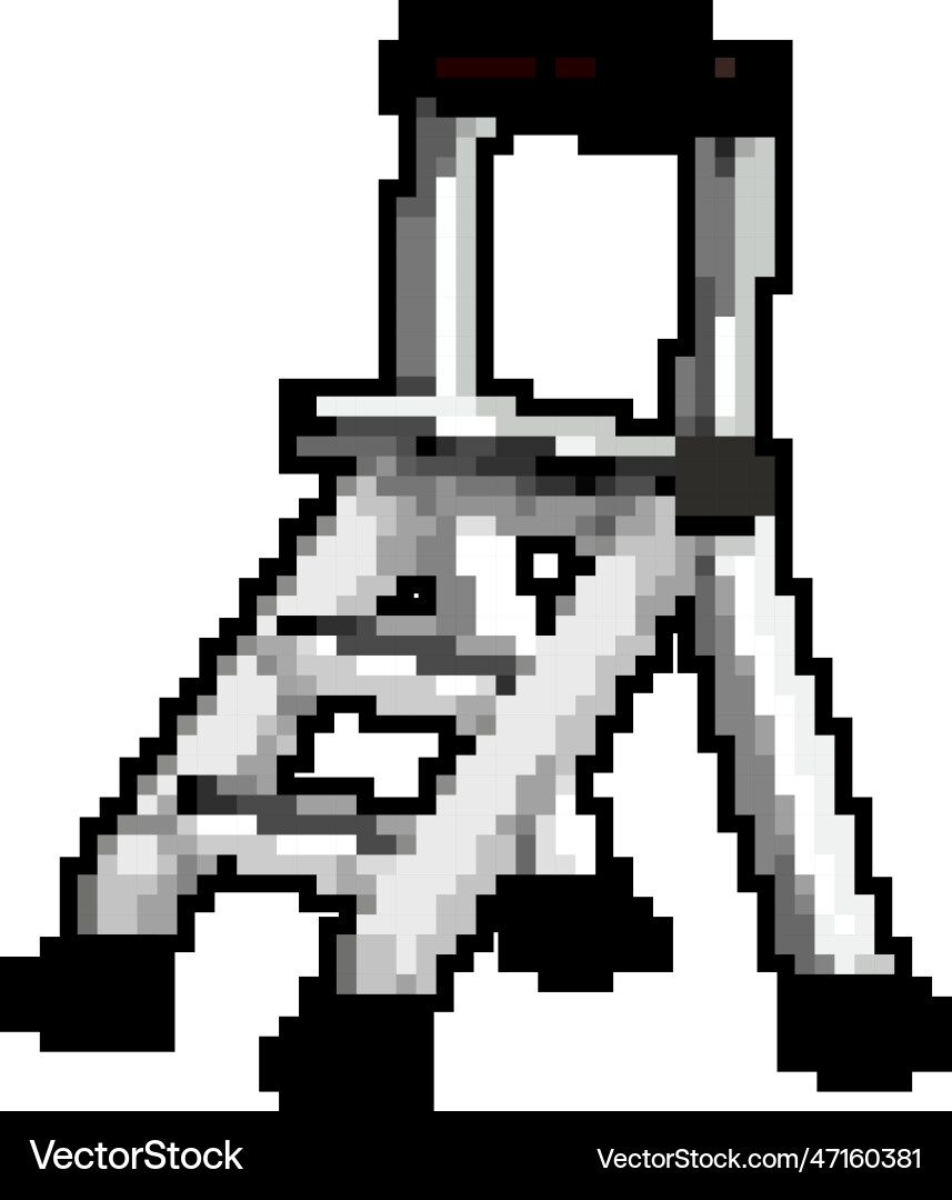 Construction step ladder safety game pixel art Vector Image