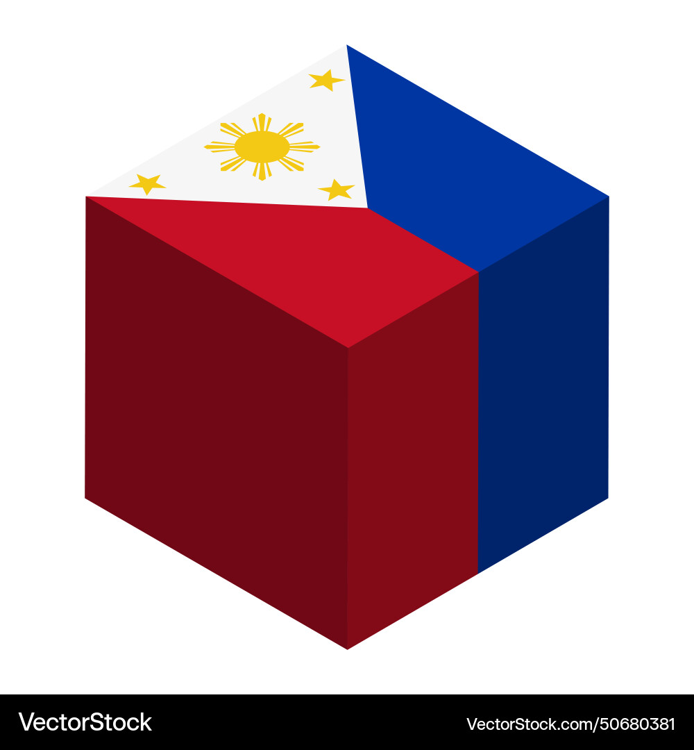 Cube flag of philippines Royalty Free Vector Image