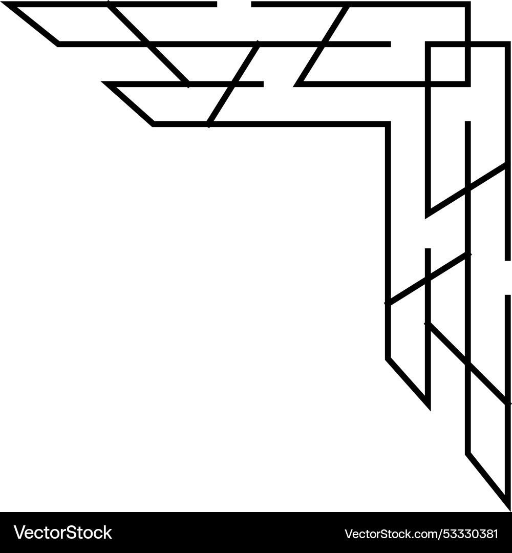 Decorative corner flat icon color Royalty Free Vector Image