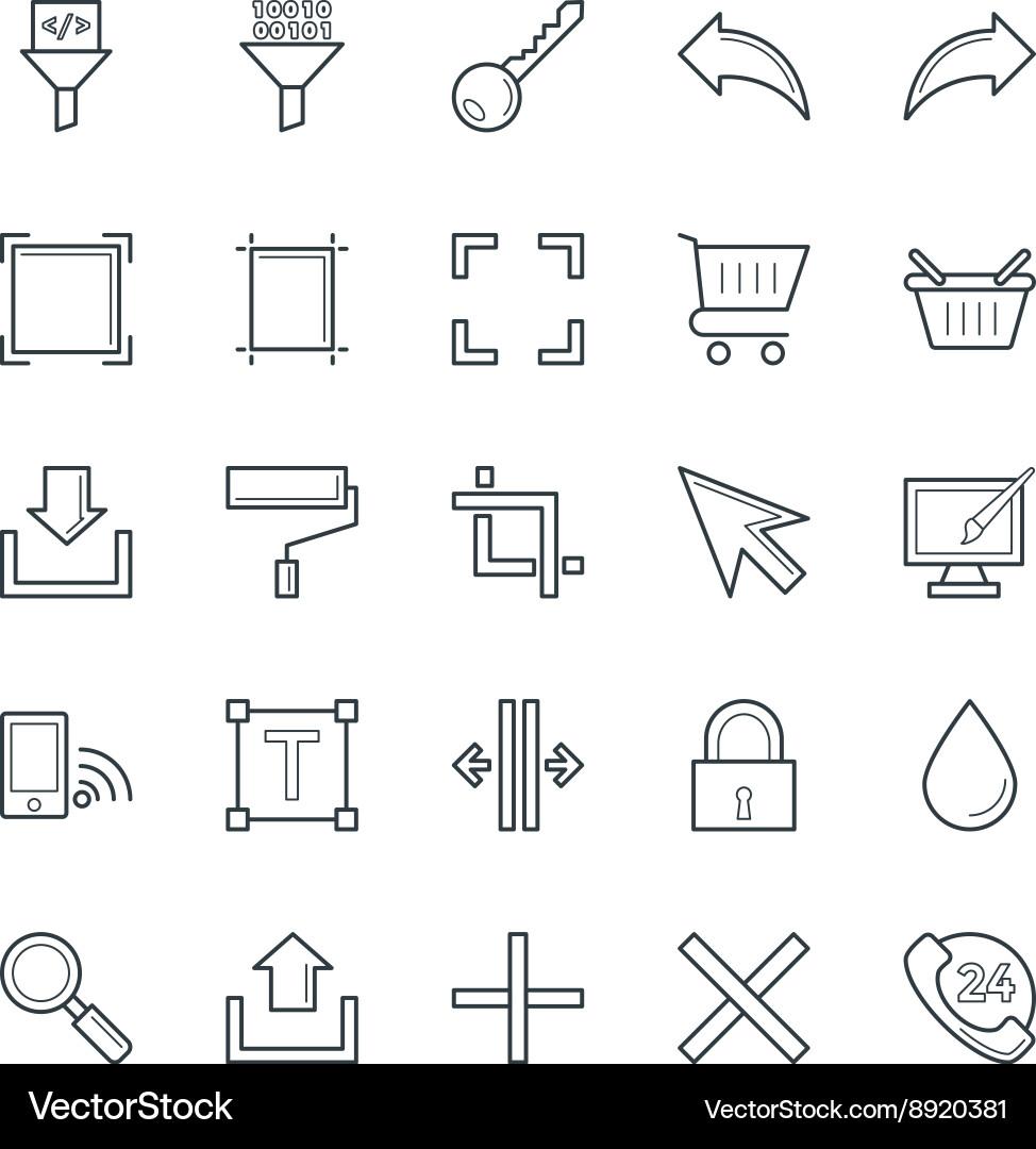 Design und Entwicklung coole Icons 6 Lizenzfreier Vektor