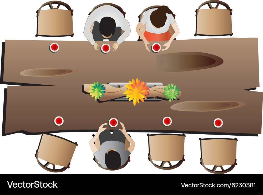 Dining furniture top view set 4 Royalty Free Vector Image