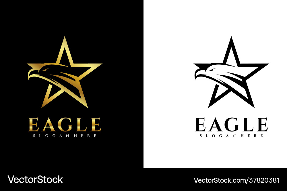 Eagle star logo template Royalty Free Vector Image