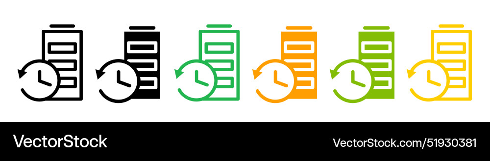 Fast charging battery icon with clock symbol for Vector Image